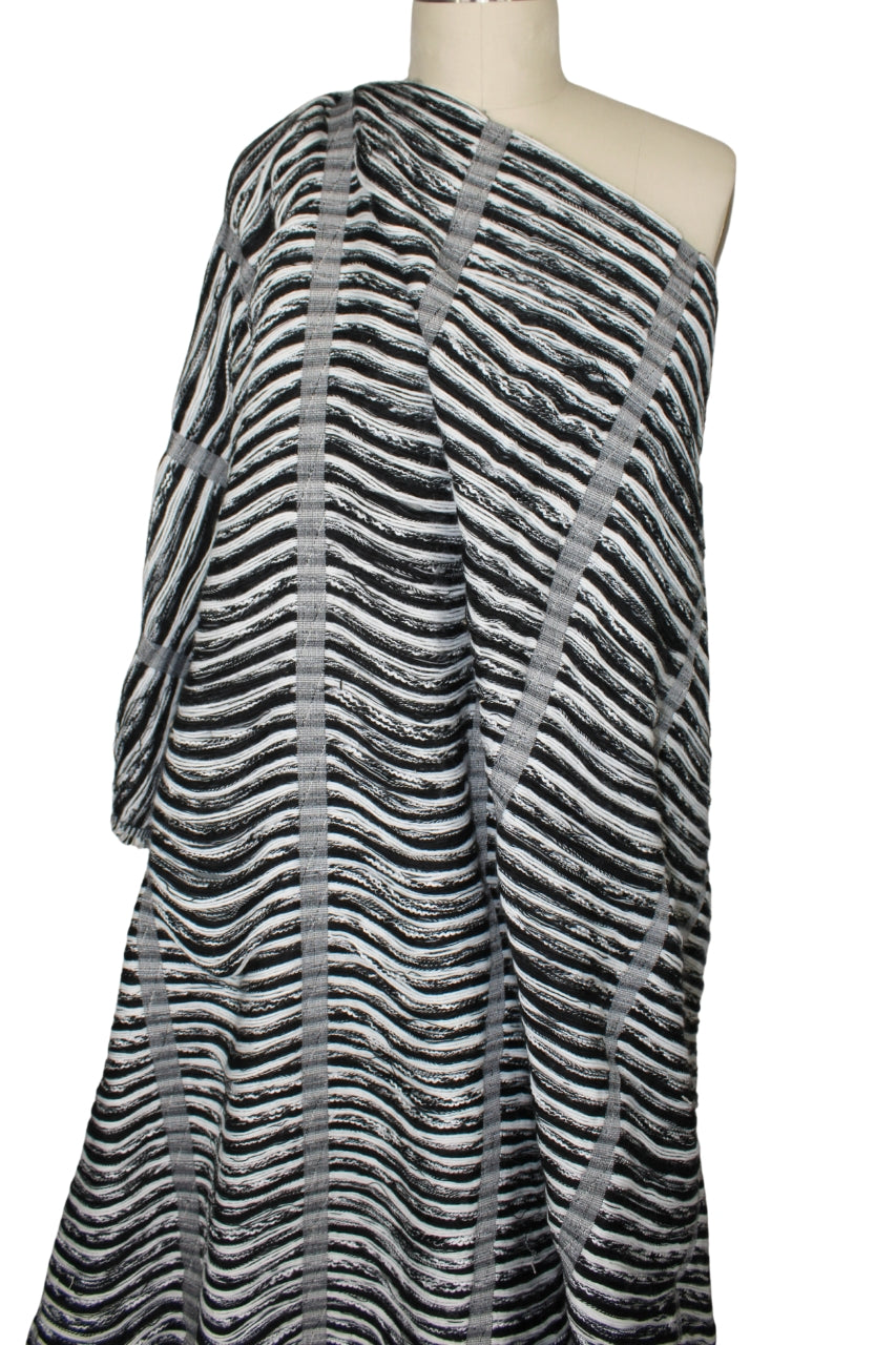 Fringe Benefits Novelty Double Cloth - Black/White – Gorgeous Fabrics