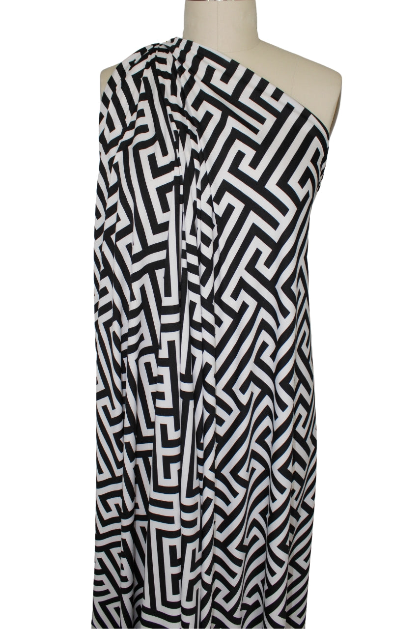 Get Him to the Greek Key ITY Jersey - Black/White – Gorgeous Fabrics