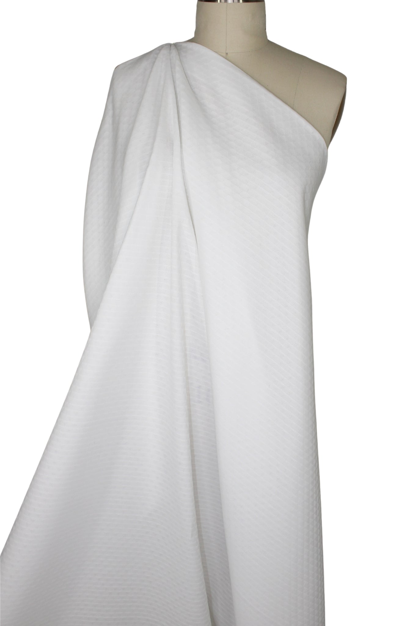 White Diamonds Novel Weave Piqué - Soft White – Gorgeous Fabrics