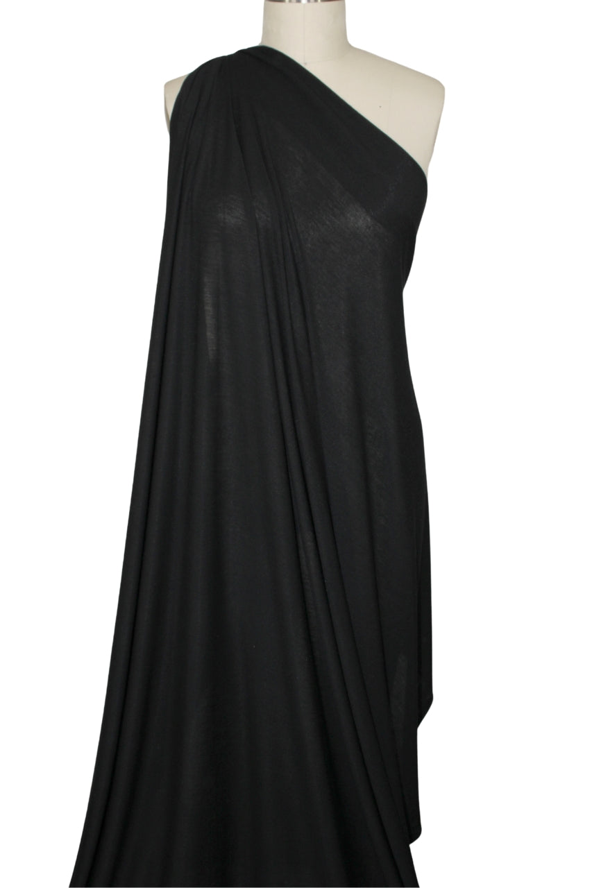 Lightweight Wool-Blend Jersey - Black – Gorgeous Fabrics